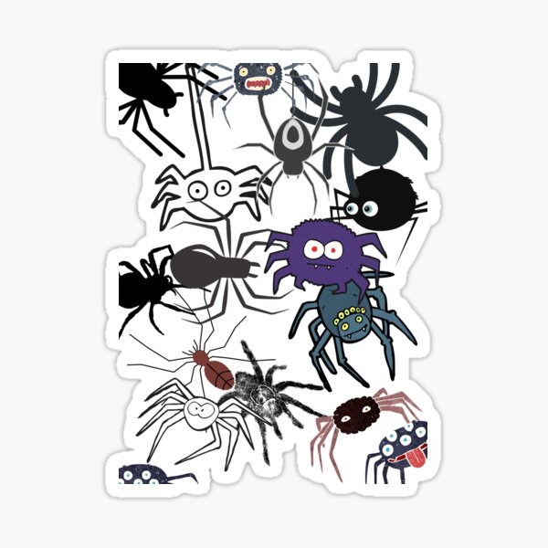 "Spider collection" Sticker for Sale by burnettshirts | Redbubble
