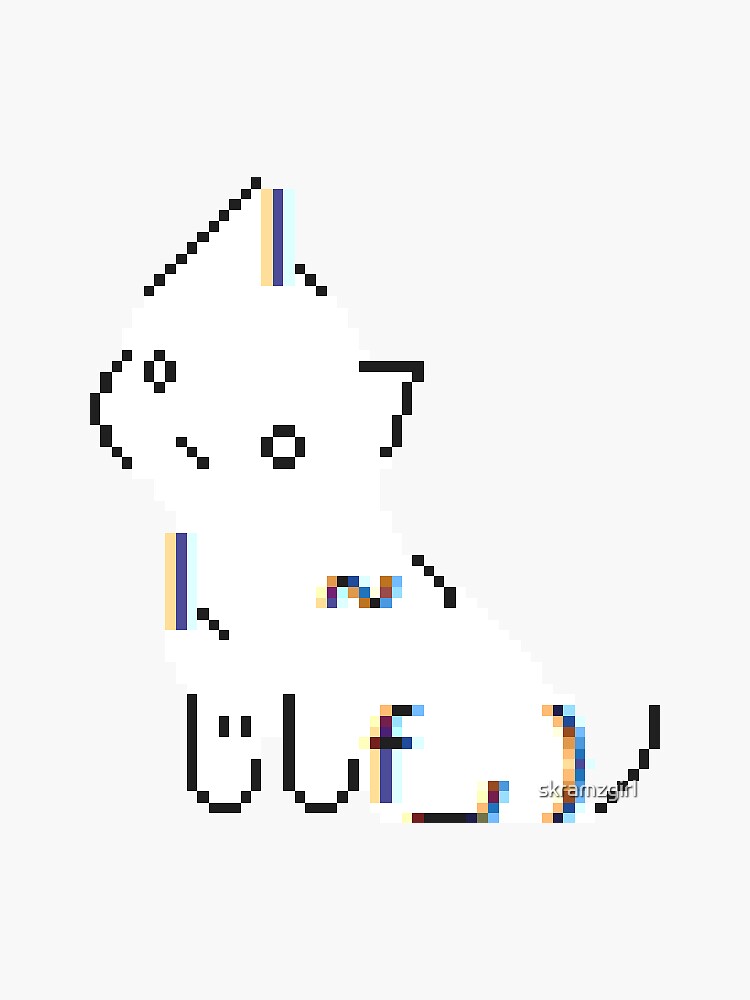 "pixel kitteh " Sticker for Sale by skramzgirl | Redbubble