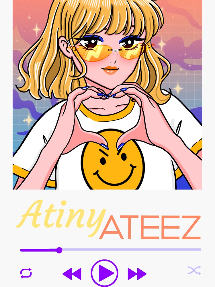 "Atiny Showing Love for Her Favorite Kpop Group Ateez" Sticker for Sale ...