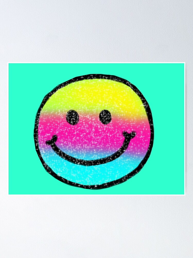 "gradient smiley face" Poster for Sale by jeiddesigns | Redbubble