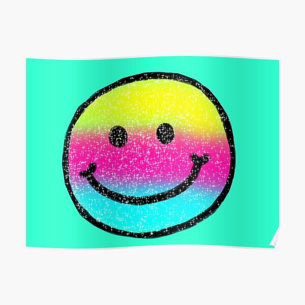 "gradient smiley face" Poster for Sale by jeiddesigns | Redbubble