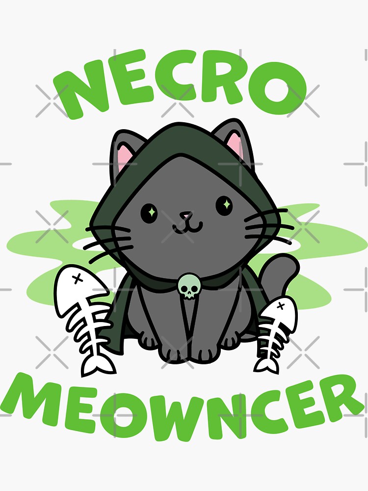 "Necromeowncer | Necromancer Cat | Fantasy Tabletop RPG" Sticker for ...