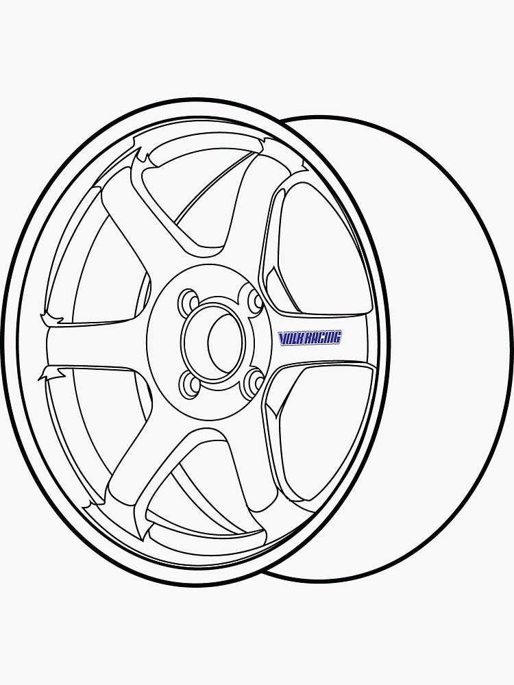 "Te37 Wheel Illustration" Sticker for Sale by Pshhh | Redbubble