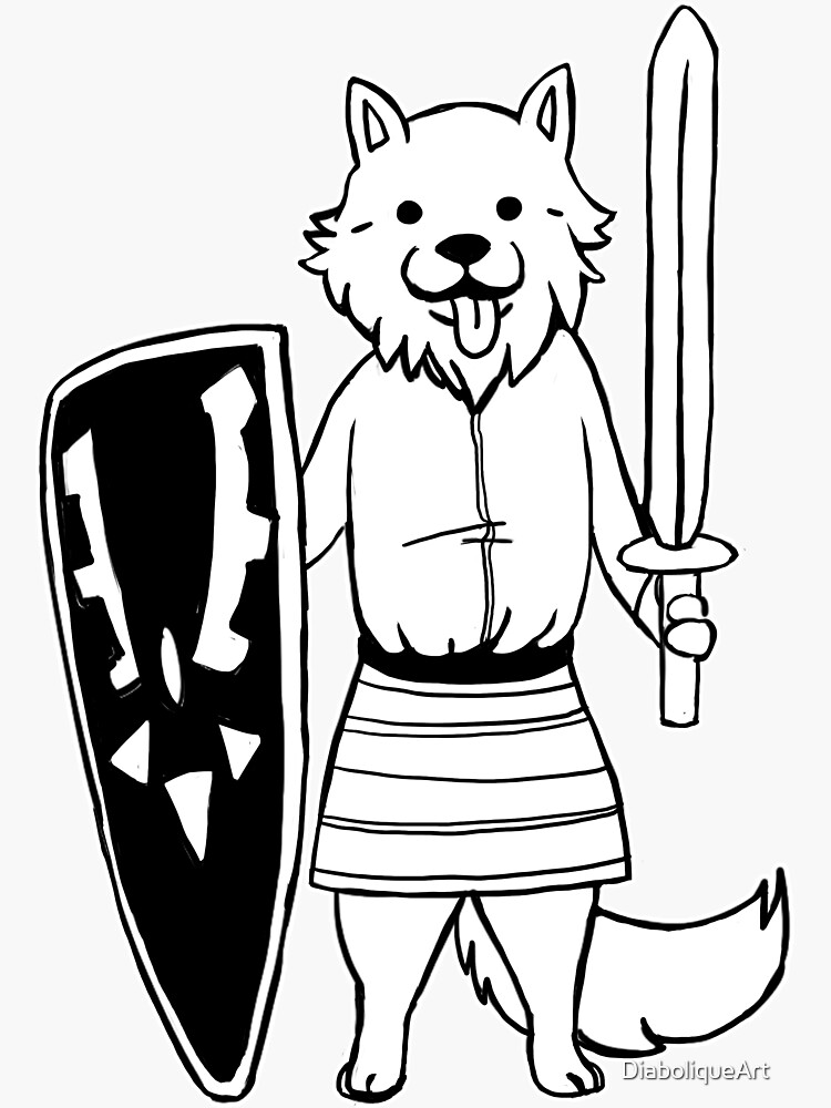 "Undertale- Lesser Dog" Sticker by DiaboliqueArt | Redbubble