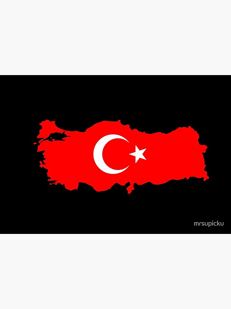 "Turkey flag map shape sticker - Turkish flag with moon and star " Mask ...