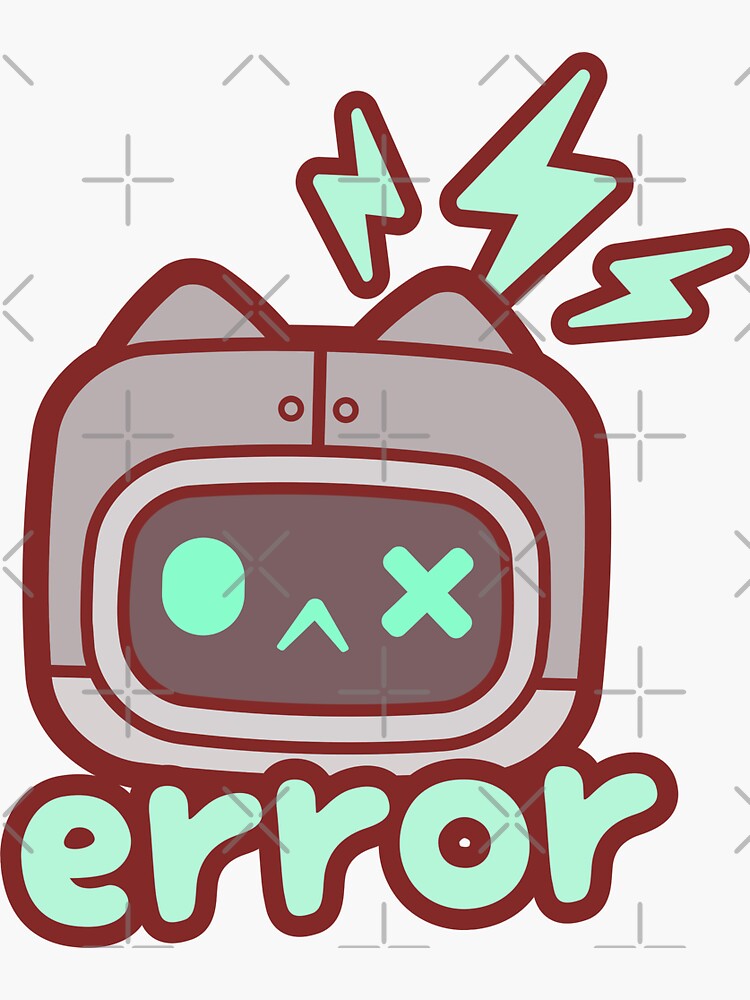 "Robot Error" Sticker for Sale by hipster-whale | Redbubble