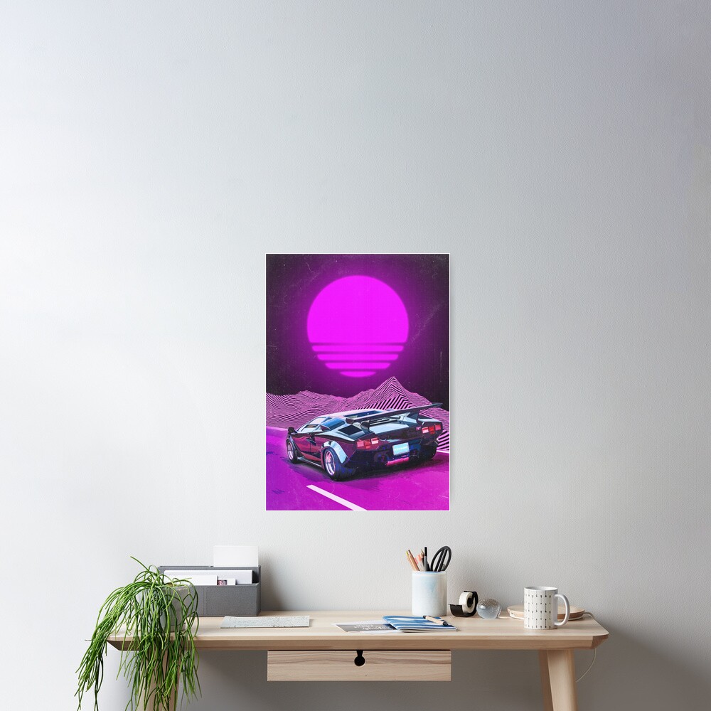 "Countach Retrowave" Poster for Sale by daffaumar12 | Redbubble