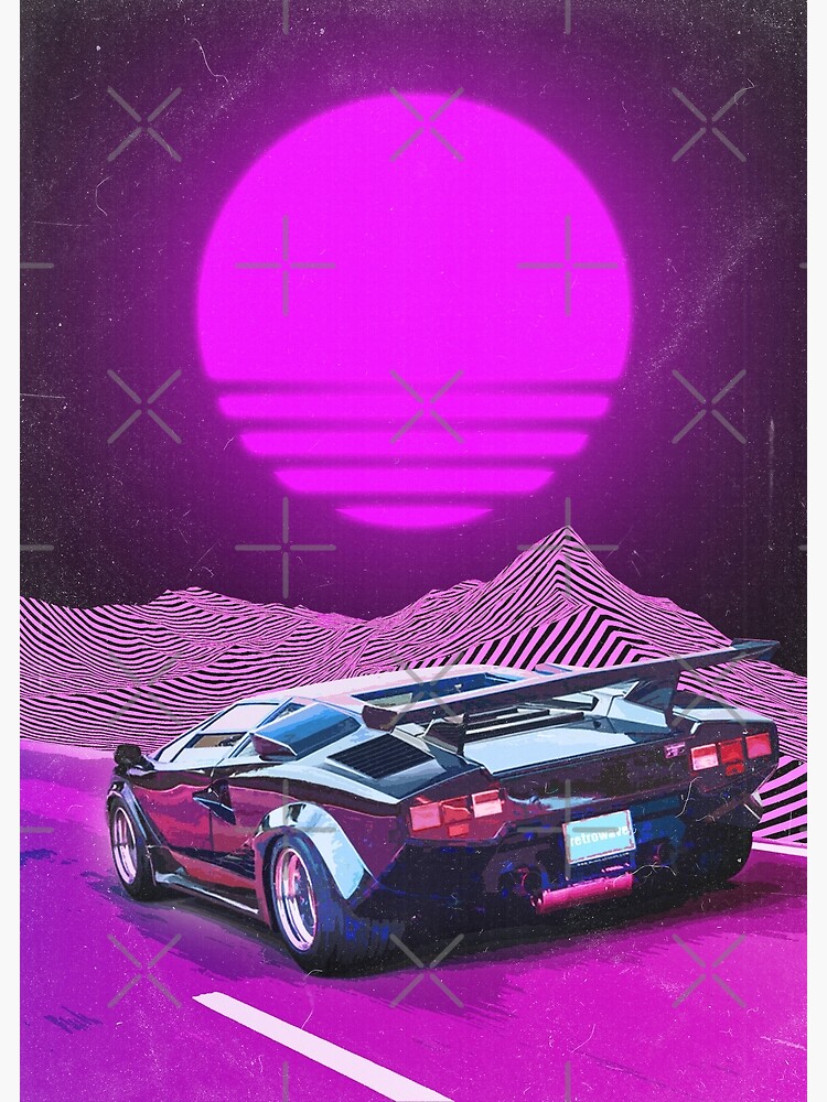 "Countach Retrowave" Poster for Sale by daffaumar12 | Redbubble
