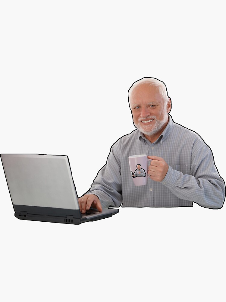 "Hold back the pain Harold on a mug on a mug" Sticker by Memes-on ...