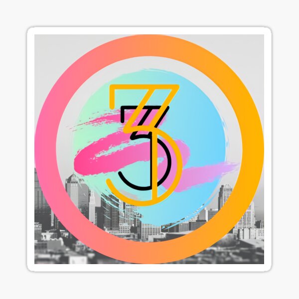 "Colorful Number 3 " Sticker for Sale by Figureme | Redbubble