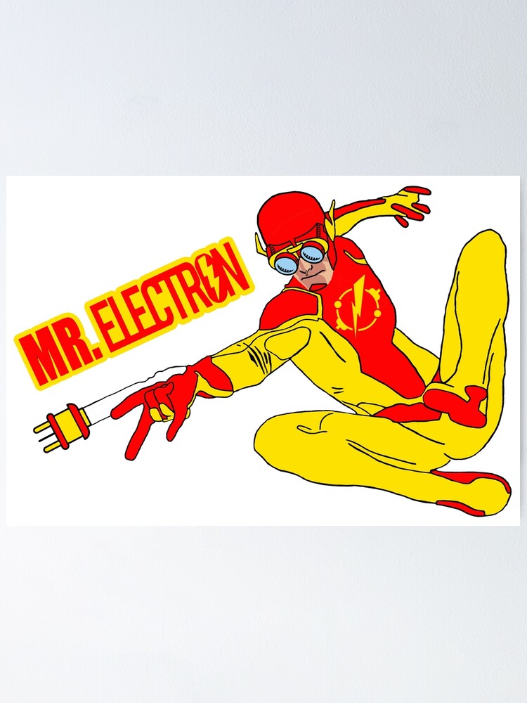 Póster «Mr Electron; Electricista; Superhéroe;» de StickerApe | Redbubble