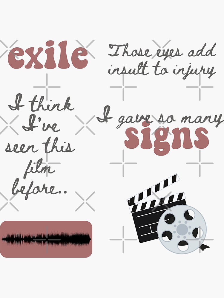 "Exile Sticker Pack - Taylor Swift Folklore" Sticker for Sale by ...