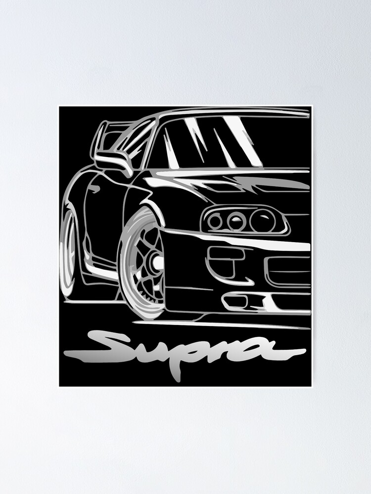 "Toyota Supra Outline" Poster for Sale by FromThe8Tees | Redbubble