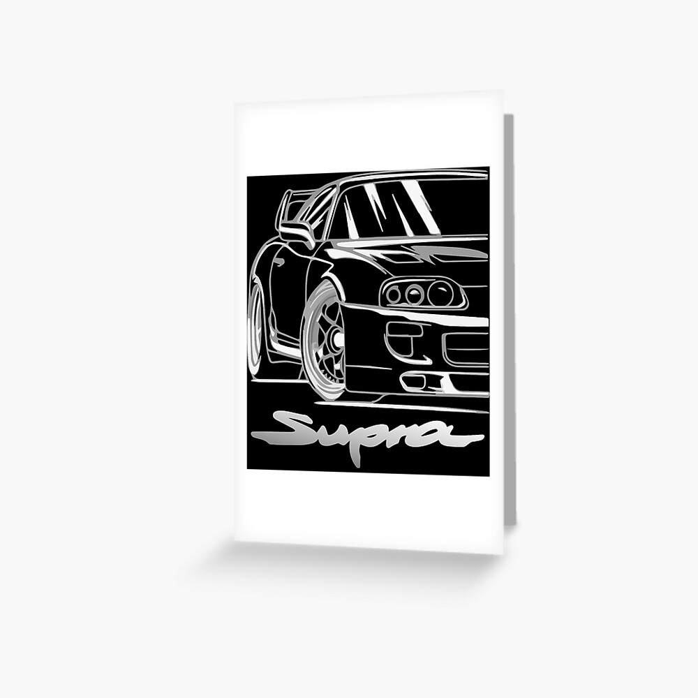 "Toyota Supra Outline" Greeting Card for Sale by FromThe8Tees | Redbubble