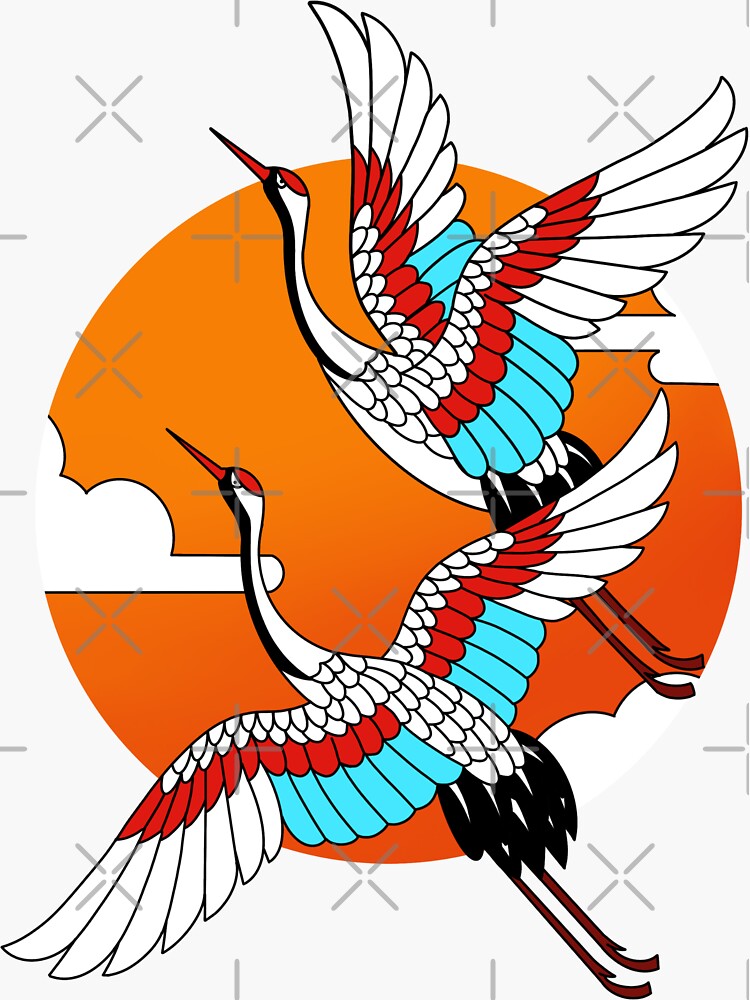 "Japan Swan" Sticker for Sale by Artthree | Redbubble