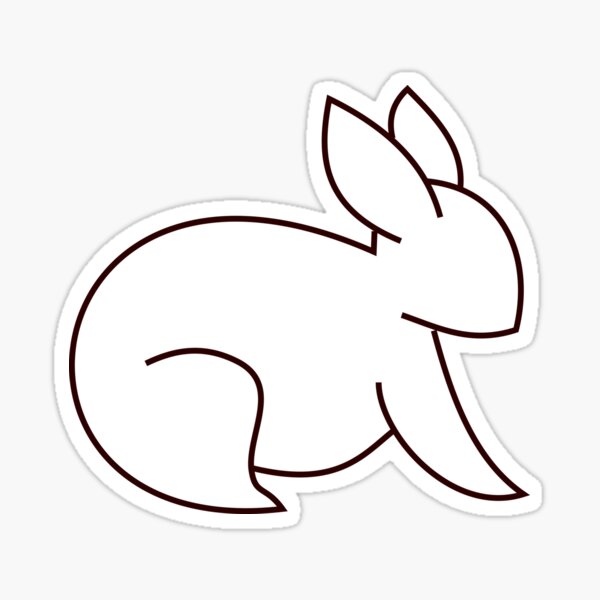 "Rabbit Outline (black)" Sticker for Sale by lmmanning | Redbubble
