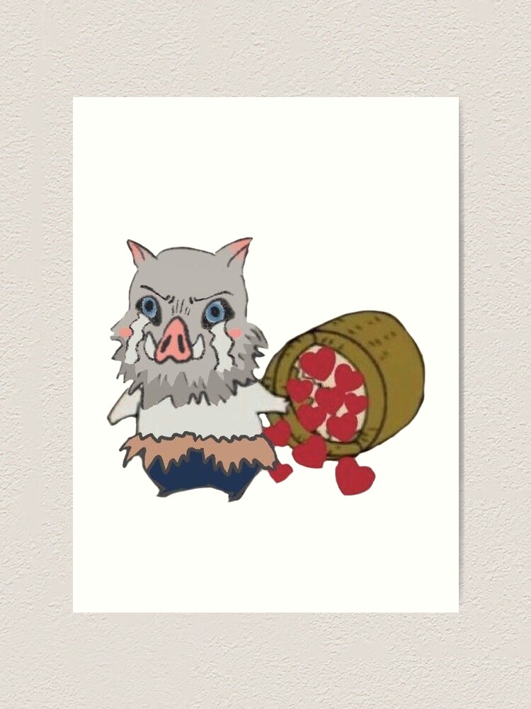 "Demon slayer Inosuke meme " Art Print by wifiaddicted | Redbubble