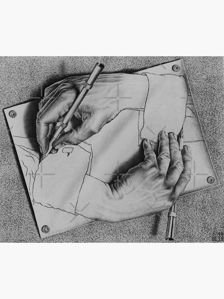 "ESCHER DRAWING HANDS" Poster by cinerd23 | Redbubble