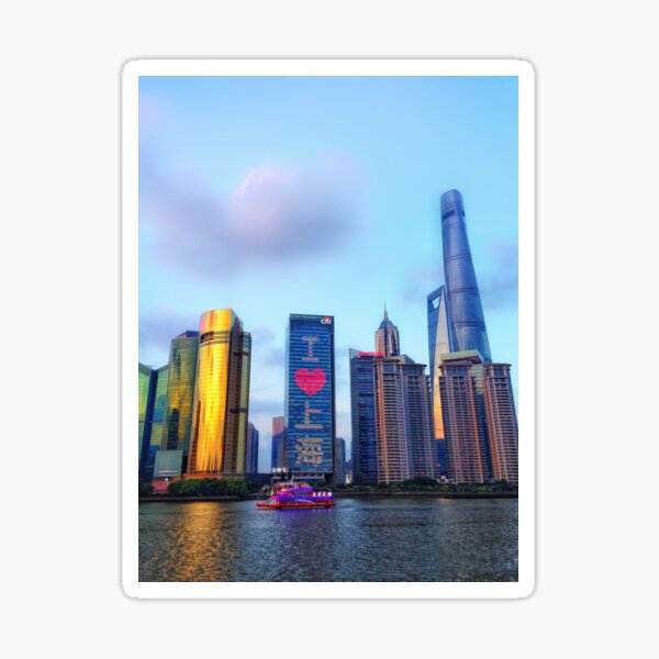 "The metropoli of Shanghai and its modern skyline. " Sticker by ...