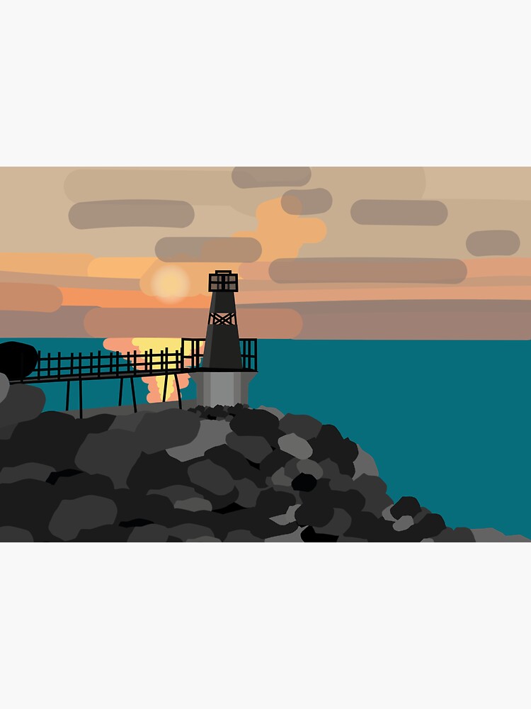 "Battery Point Portishead Lighthouse with a sunrise background" Sticker ...