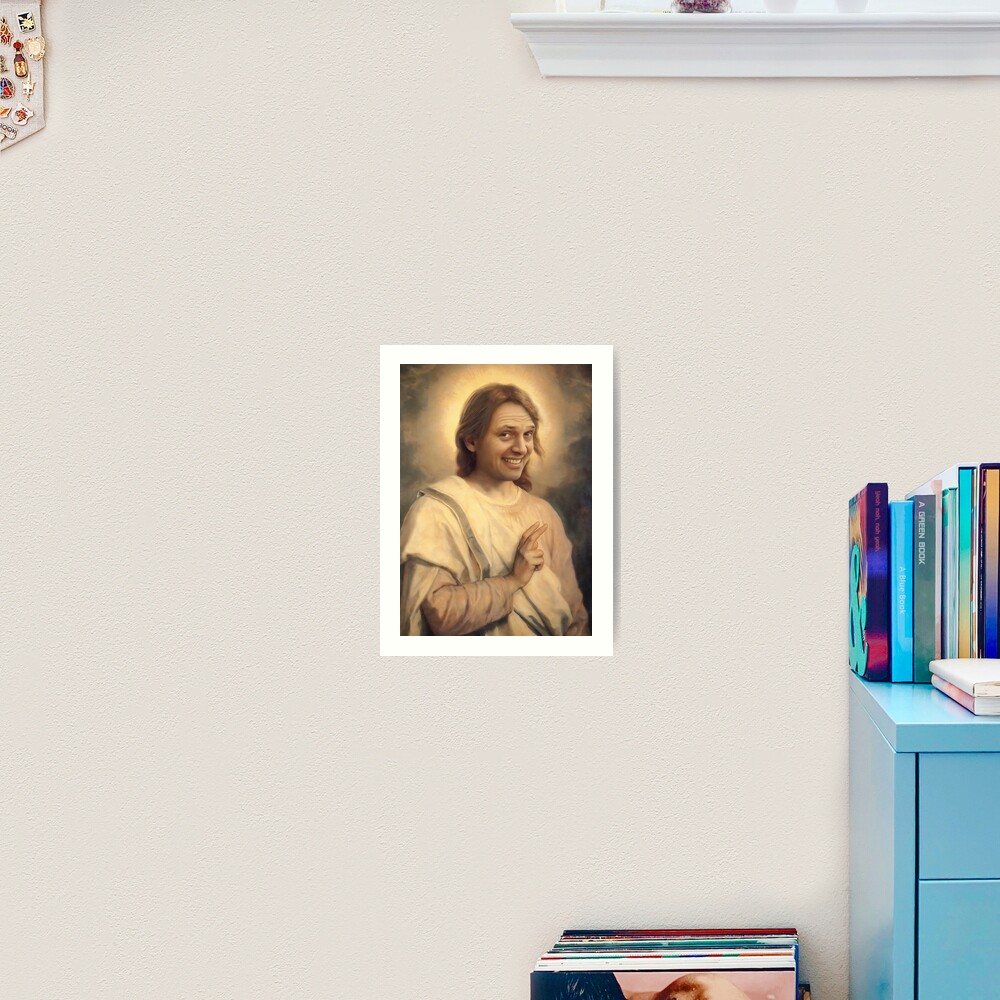 "Rik Mayall Jesus" Art Print by PortraitKings | Redbubble