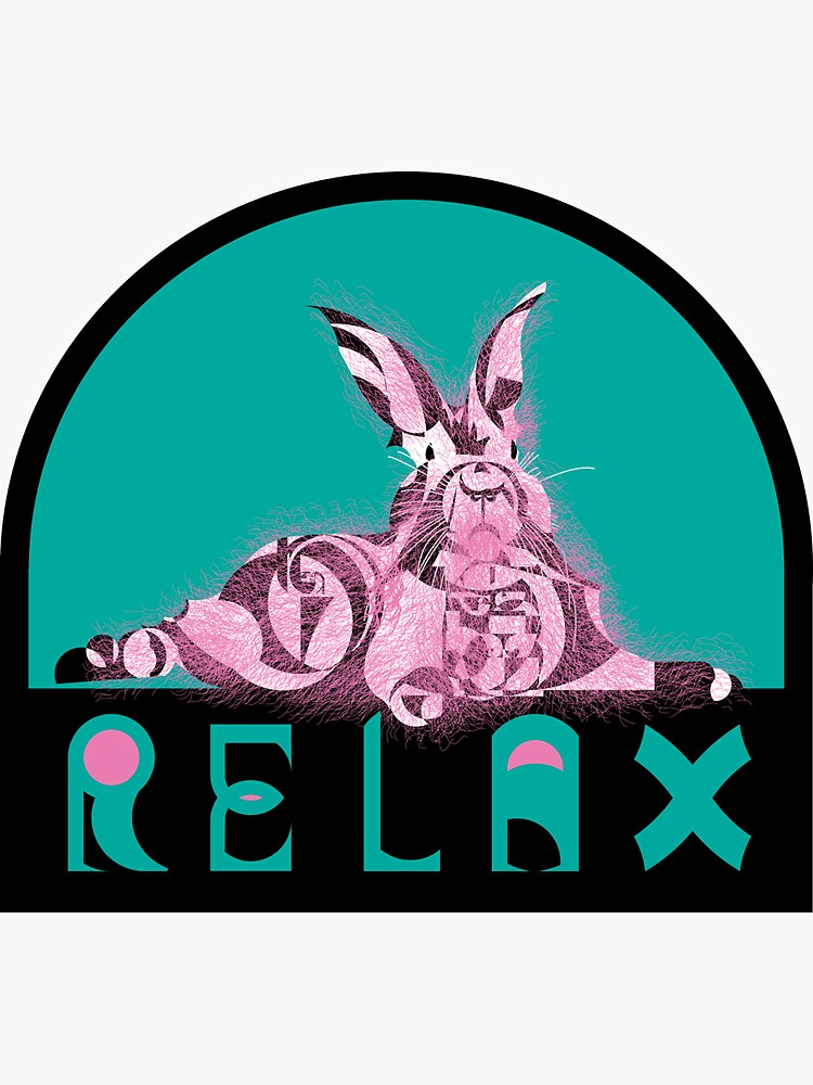 Relax Rabbit” blue v2- funny - nature - geometric - cute - pink ...