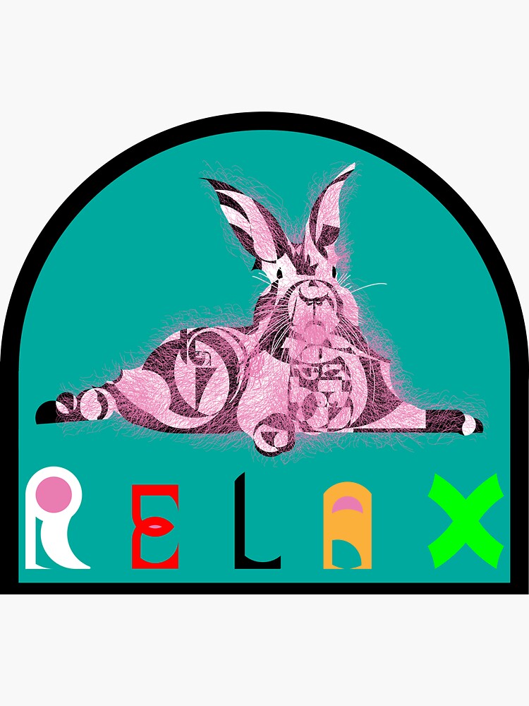 Relax Rabbit” blue v3- funny - nature - geometric - cute - pink ...