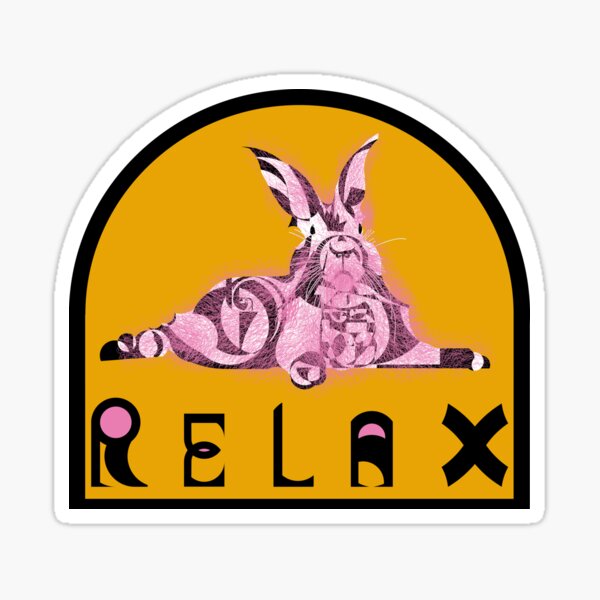 Relax Rabbit” Yellow v1- funny - nature - geometric - cute - pink ...