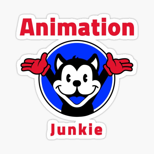 "Animation Cartoon Junkie Fan Cat Graphic" Sticker for Sale by ...