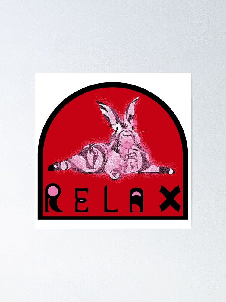 Relax Rabbit” Red v1- funny - nature - geometric - cute - pink ...