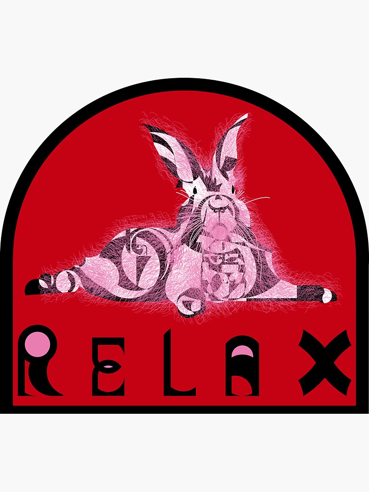 Relax Rabbit” Red v1- funny - nature - geometric - cute - pink ...