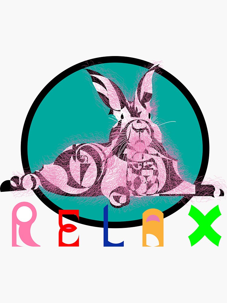 Relax Rabbit” blue v4- funny - nature - geometric - cute - pink ...