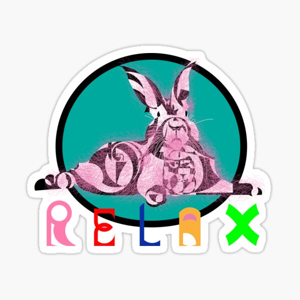 Relax Rabbit” blue v4- funny - nature - geometric - cute - pink ...