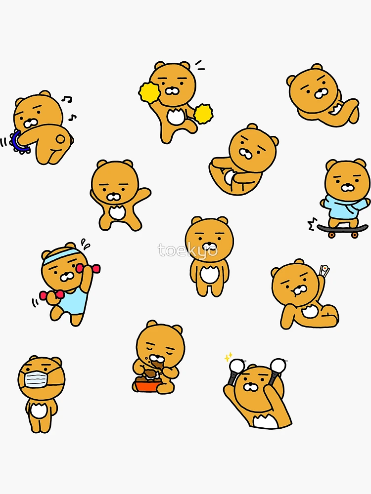 Kakao Stickers Kakao Friends Ribbon Sticker Pack (Pack Of 6)