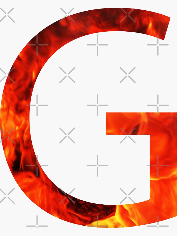 "Copy of Flaming Letter G" Sticker for Sale by clipdrip | Redbubble