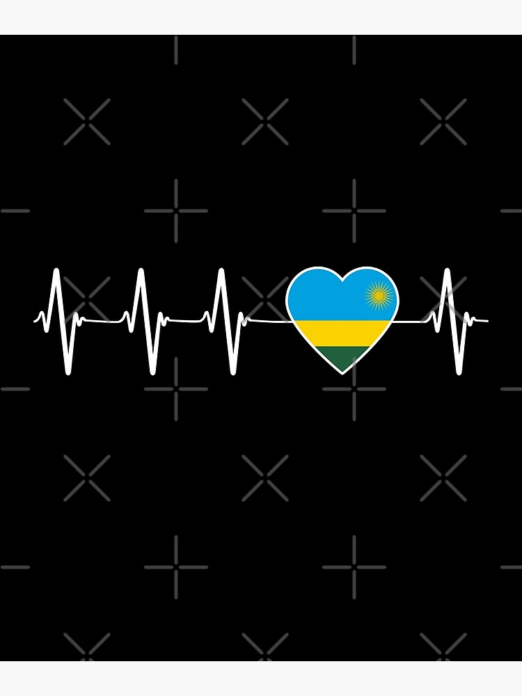 "Rwandan Heartbeat I Love Rwanda Country Flag Heart Family" Poster by ...