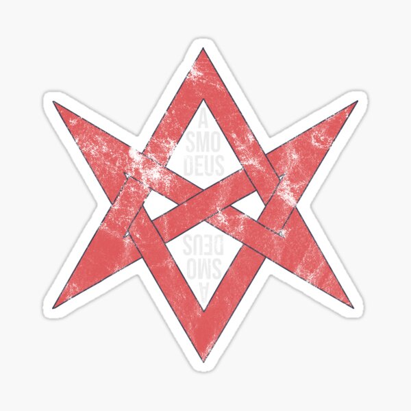 "Distressed Asmodeus Text - Horned Symbol - Sinful Occult" Sticker by ...