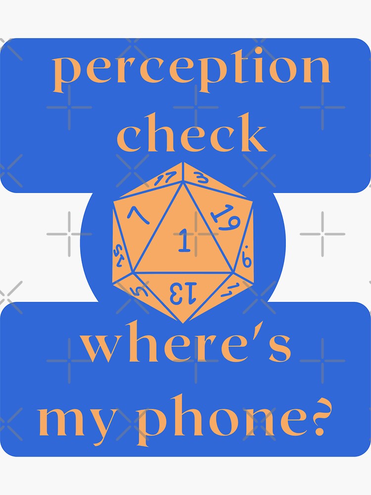 "Perception Check Critical Failure Natural 1 Dice Dnd" Sticker for Sale ...
