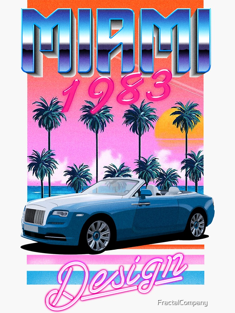 "miami vice exclusive design" Sticker by FractalCompany | Redbubble