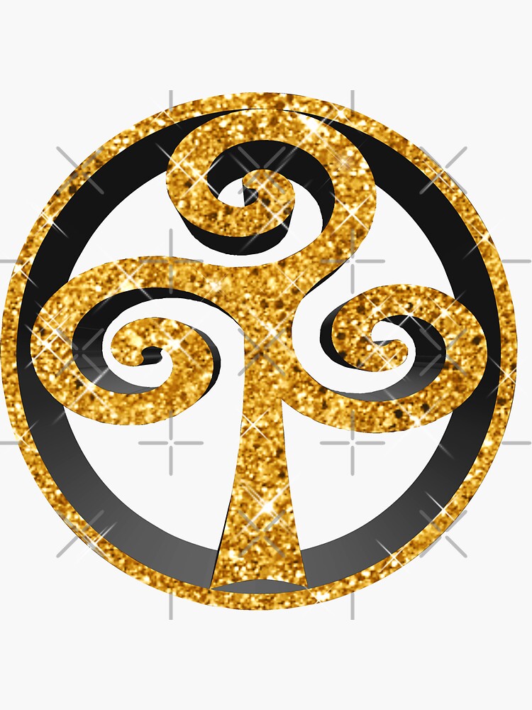 "Tree of Life Golden Triskelion" Sticker for Sale by joshuayule | Redbubble