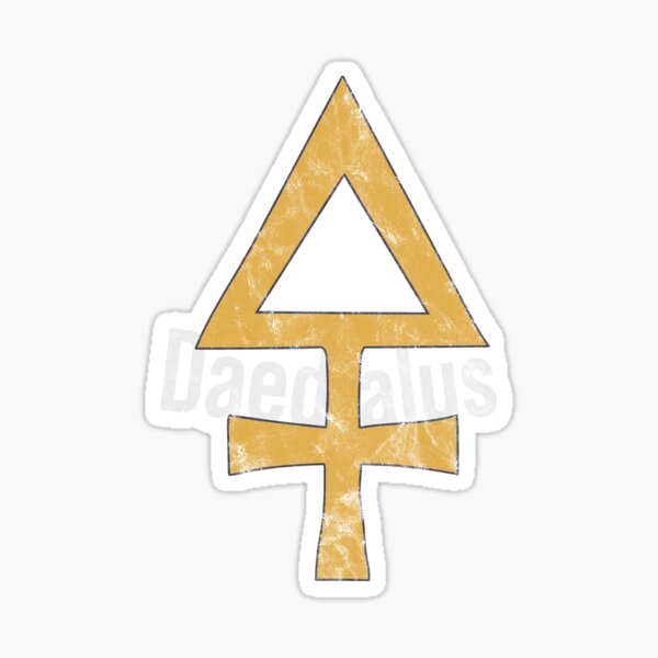 "Distressed Daedalus - Greek Symbol Text - Craftsman" Sticker for Sale ...