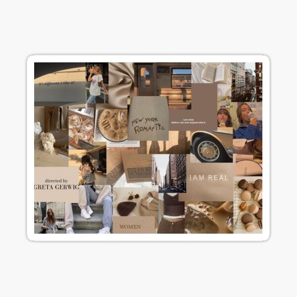 "New York Romantic | Beige aesthetic" Sticker by abbigalestar | Redbubble