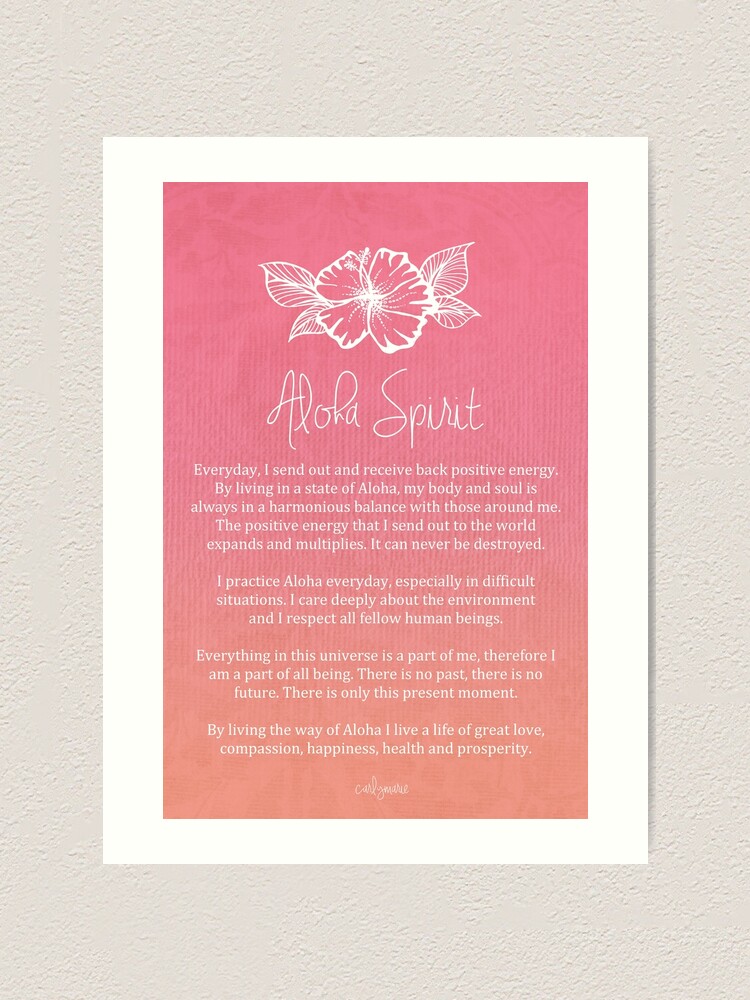 "Affirmation - Aloha Spirit" Art Print for Sale by CarlyMarie | Redbubble