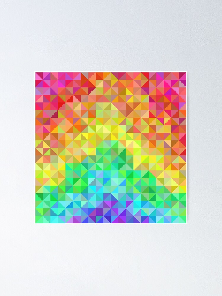 "Abstract spectrum background from rainbow triangles" Poster for Sale ...