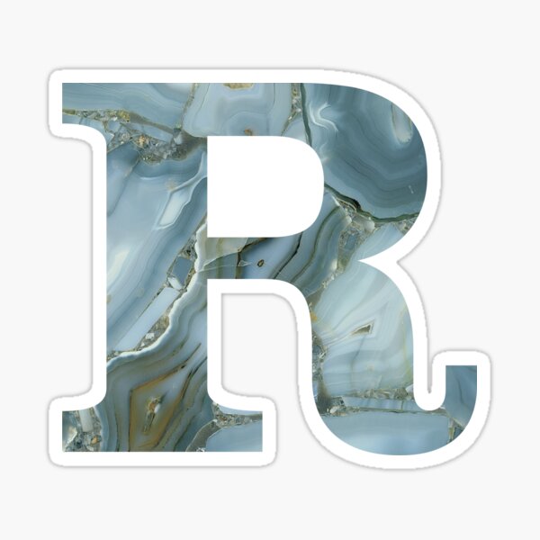 "Blue Granite Stone Monogram Letter R" Sticker for Sale by avion-en ...