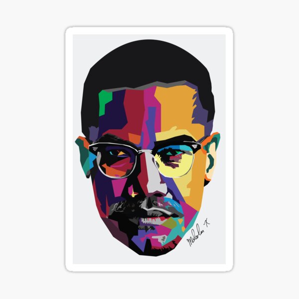 "malcolm x " Sticker for Sale by Rockwpapart | Redbubble