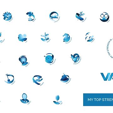 "VIA Character Strengths Icons and Titles" Sticker for Sale by ...