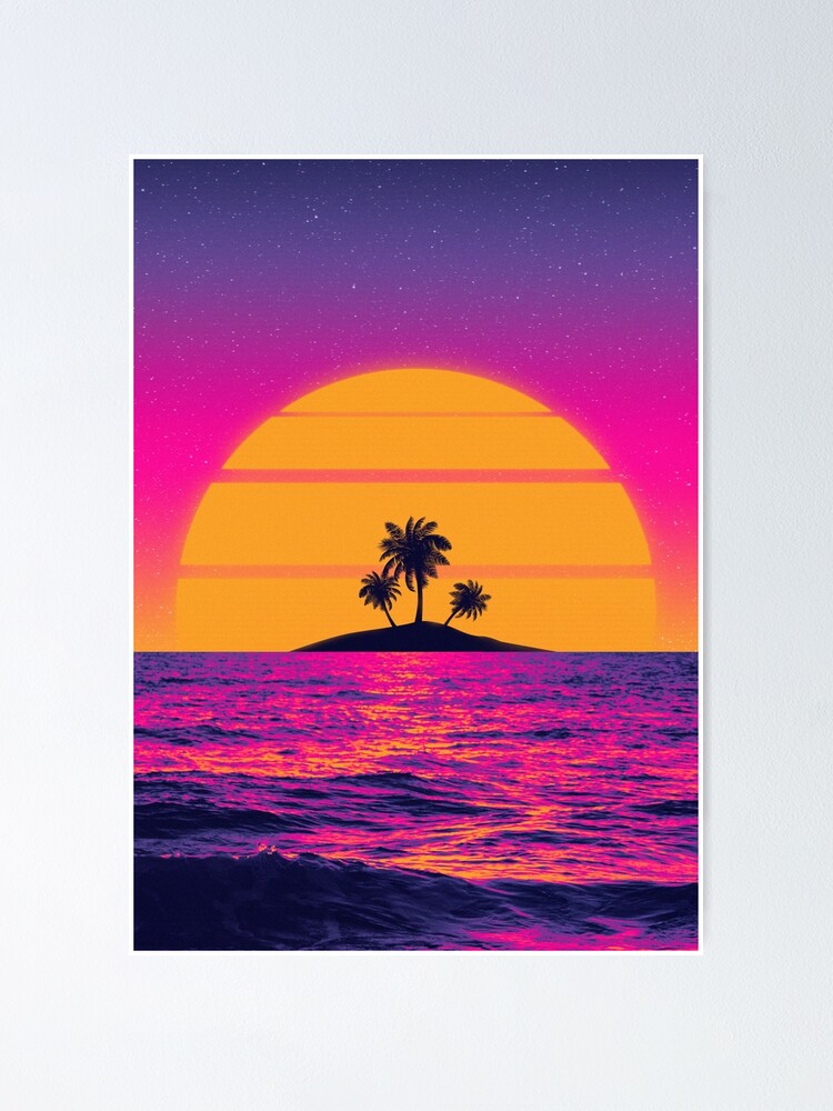 "80s Retrowave sunset" Poster by daffaumar12 | Redbubble
