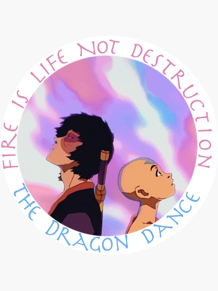 "Aang and Zuko Firebending Masters Dragon Dance Scene with Quote "Fire ...