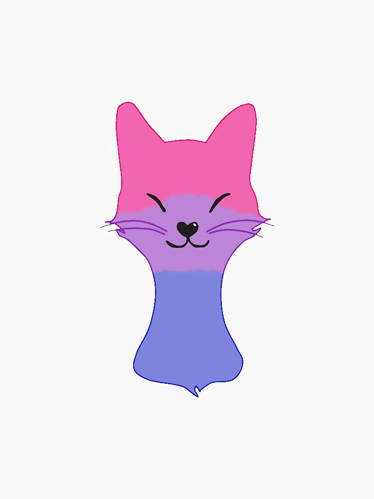 "Bi cat friend" Sticker by donafava | Redbubble